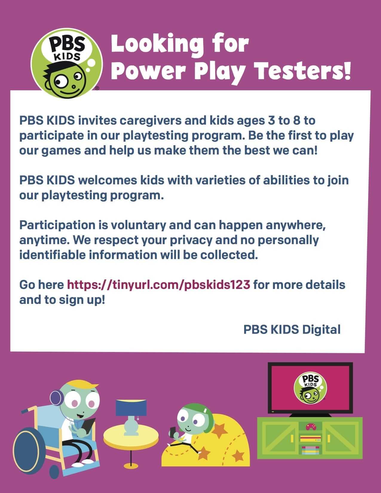 Be a Power Play Tester For PBS Kids! – Mountain Lake PBS